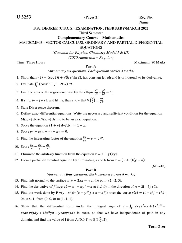 QP Maha 1 | PDF | Equations | Differential Equations