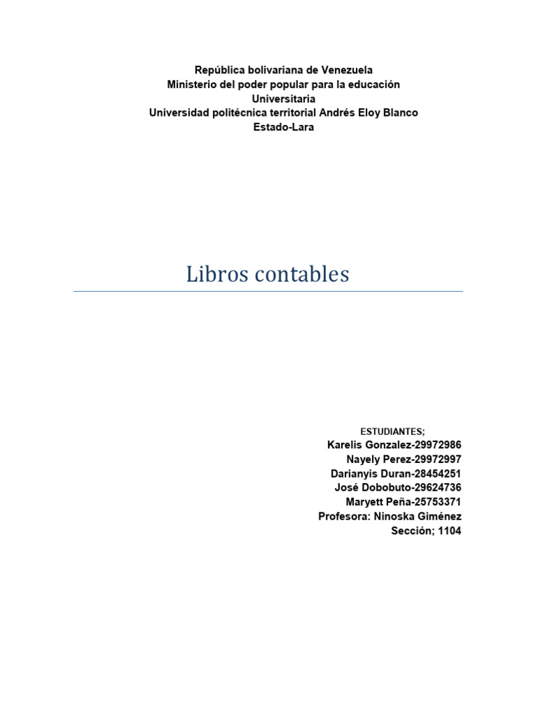 Libros Contables | PDF | Contabilidad | Negocios económicos