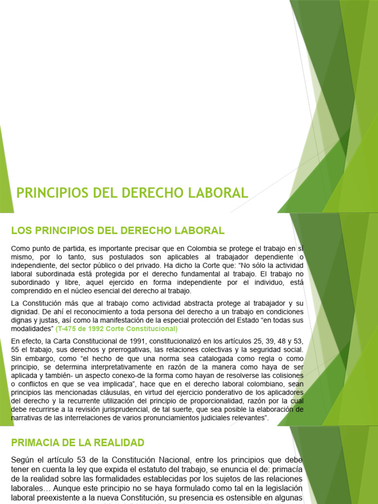 Los Principios Del Derecho Laboral Agosto 2023 Pdf Derecho Laboral