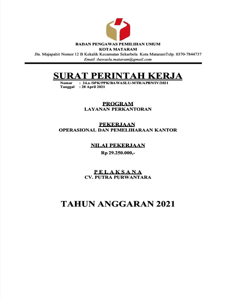 PDF SPK Pemeliharaan Gedung 2021 Compress | PDF
