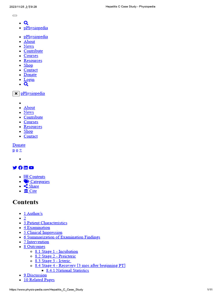 Hepatitis C Case Study - Physiopedia | PDF | Hepatitis C | Hepatitis