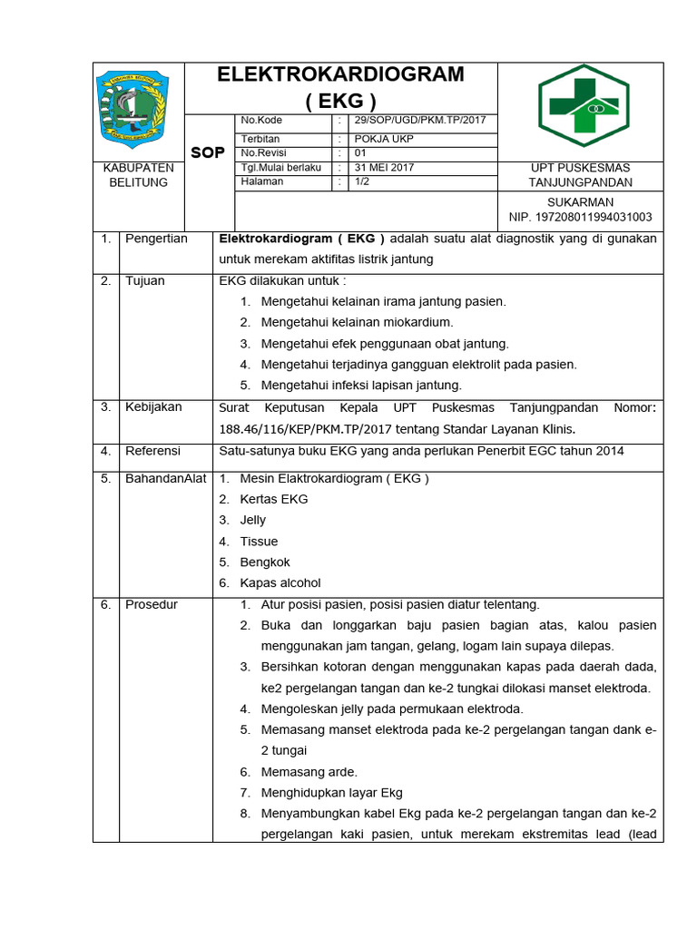 sop EKG | PDF