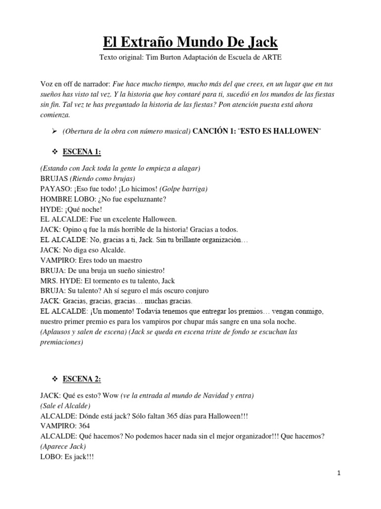 Adaptación de EL EXTRAÑO MUNDO DE JACK | PDF | Papá Noel