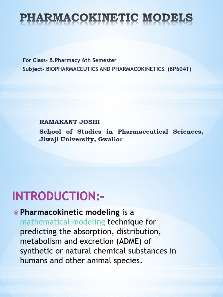 Pharmacokinetic Models | PDF | Pharmacokinetics | Medical Treatments