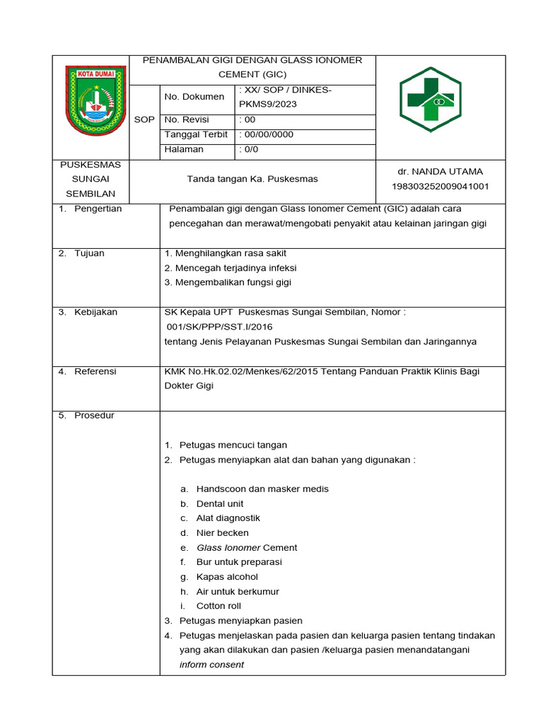 Penambalan Gigi Dengan Glass Ionomer Cement (Gic) ..2 | PDF | Sains & Matematika | Teknologi ...