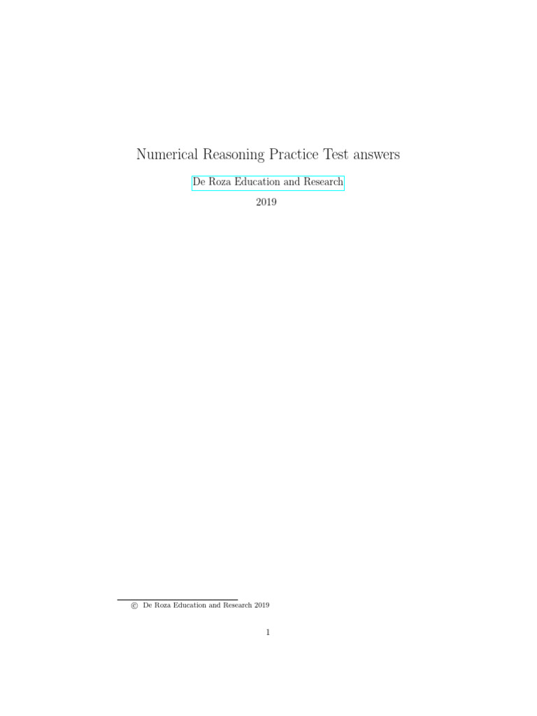 Selective School Numerical Reasoning Sample Test 3 - Answers - Year 9 ...