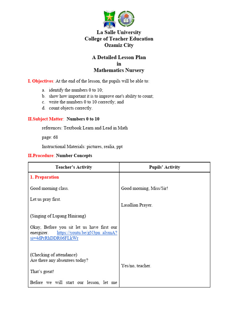 Number Concept-Teaching Demo IS | PDF | Zoo | Teachers