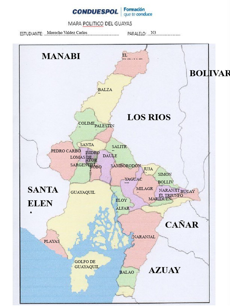 Mapa Político de la Provincia del Guayas | PDF