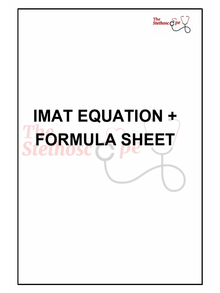 Imat Equation + Formula Sheet | PDF | Trigonometric Functions ...