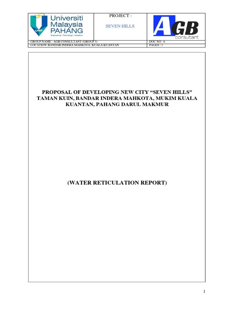 Group 3 - 06 - Water Reticulation | PDF | Hydraulic Engineering ...