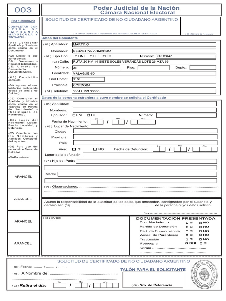 Form 003 | PDF | Control de acceso | Gobierno y personalidad