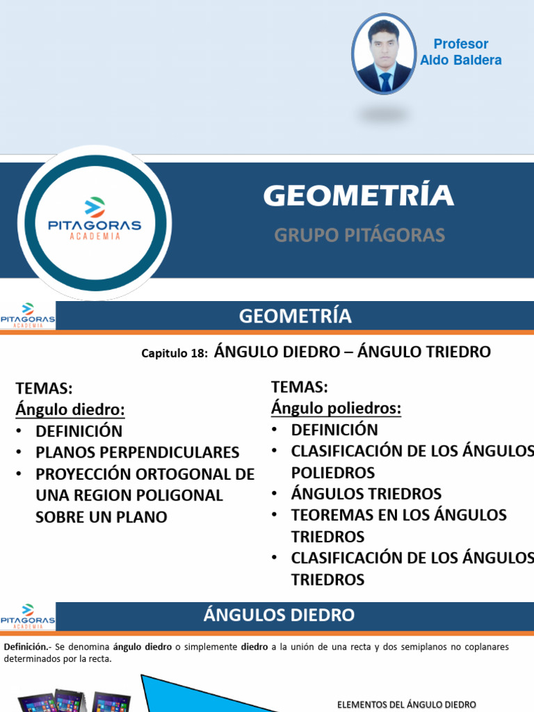 UA1TA-GE-T18 - ÁNGULO DIEDRO Y TRIEDRO - Prof. Aldo Baldera Sosa | PDF ...