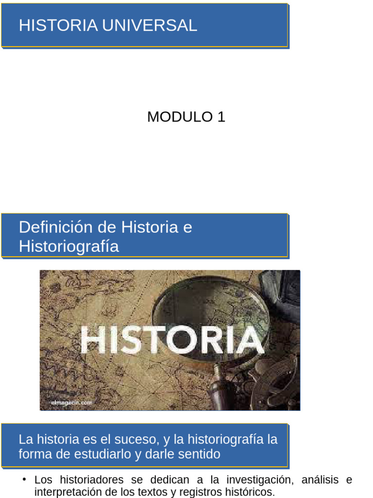 Historia Universal. Modulo 1 | PDF | Historiografía | Edades medias
