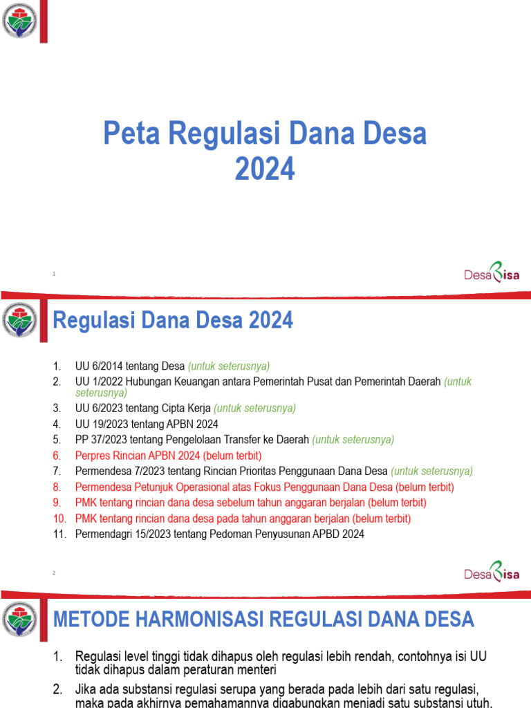 Peta Regulasi Dana Desa | PDF