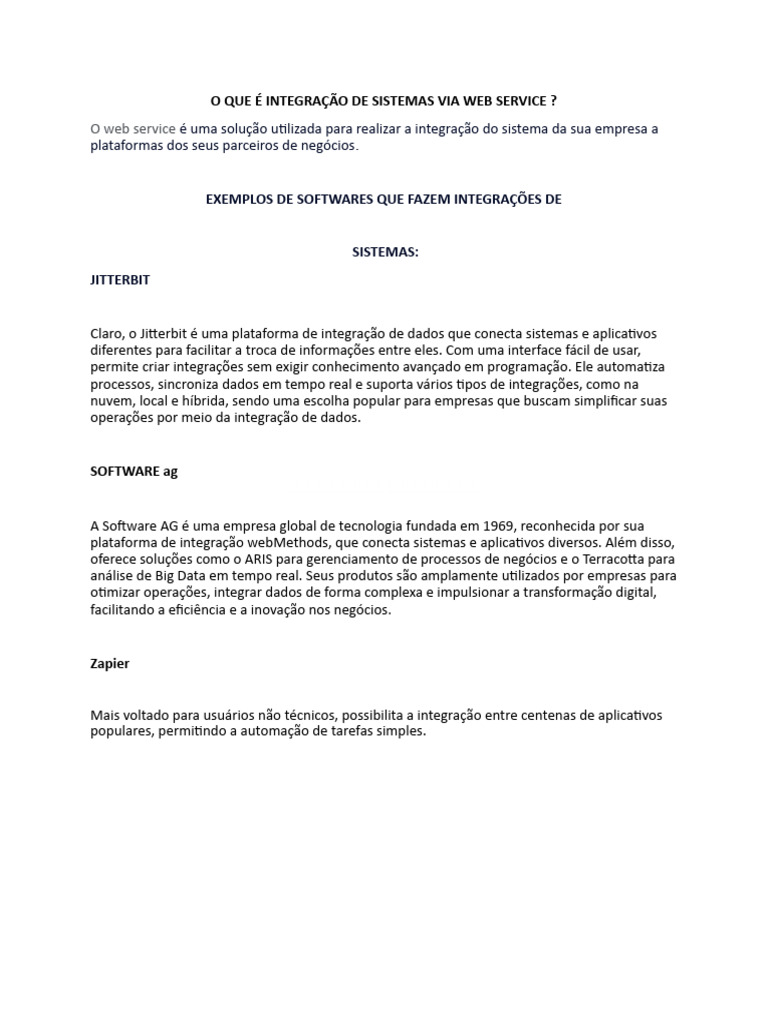 Integração de Sistemas com Web Services | PDF | Negócios | Tecnologia e ...