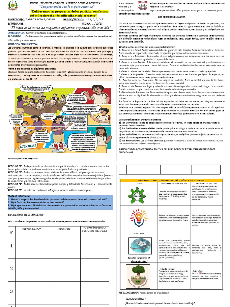 Guia 30 DPCC - 1ro-2023 | PDF | Derechos | Derechos humanos