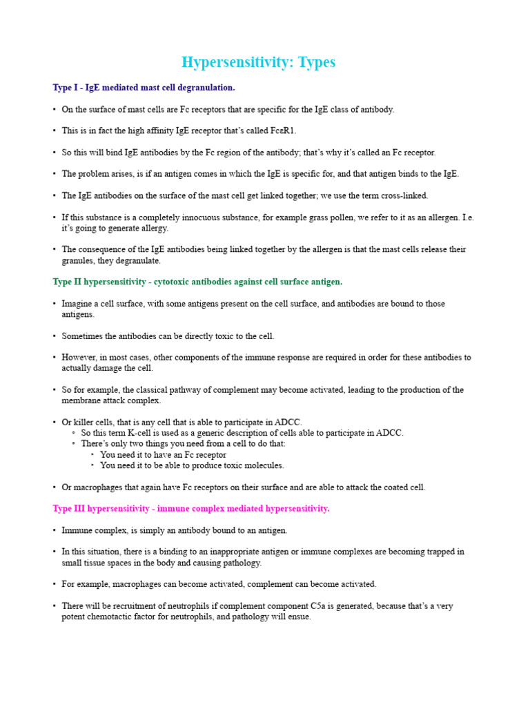 Hypersensitivity - Types | PDF | Antibody | Immune System