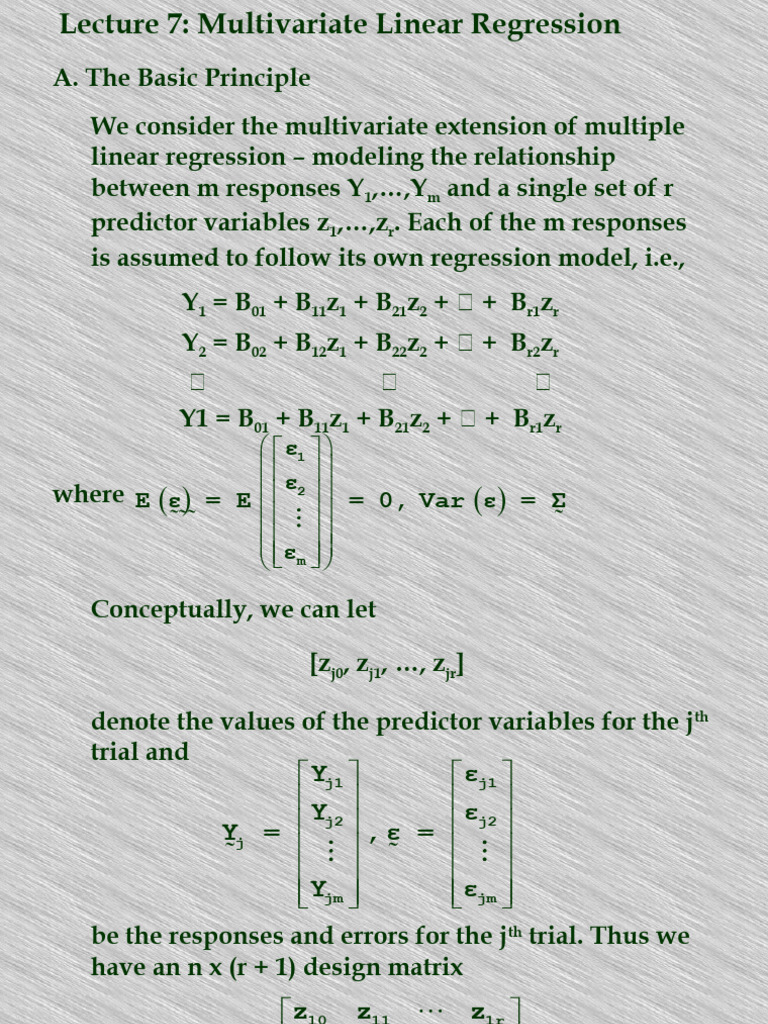 007 Multivariate Linear Regression | PDF | Errors And Residuals | Ordinary Least Squares