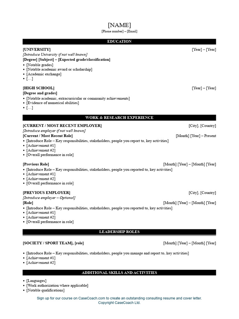 Resume Template 2 | PDF | Résumé