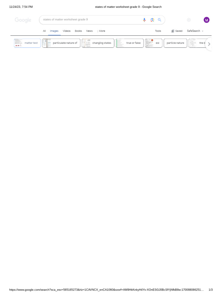 Grade 9 States of Matter Worksheet | PDF | Matter | Physical Chemistry