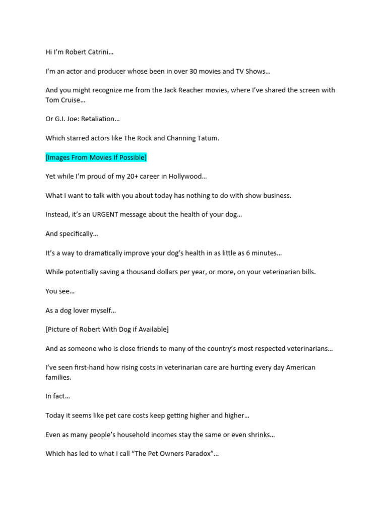 Salus Pet Script - v3 | PDF | Infection | Dogs