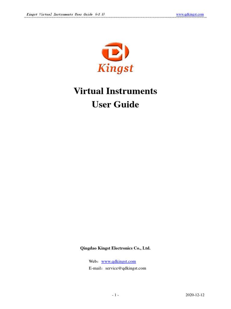 Kingst Virtual Instruments User Guide | PDF | Button (Computing) | Graphical User Interfaces