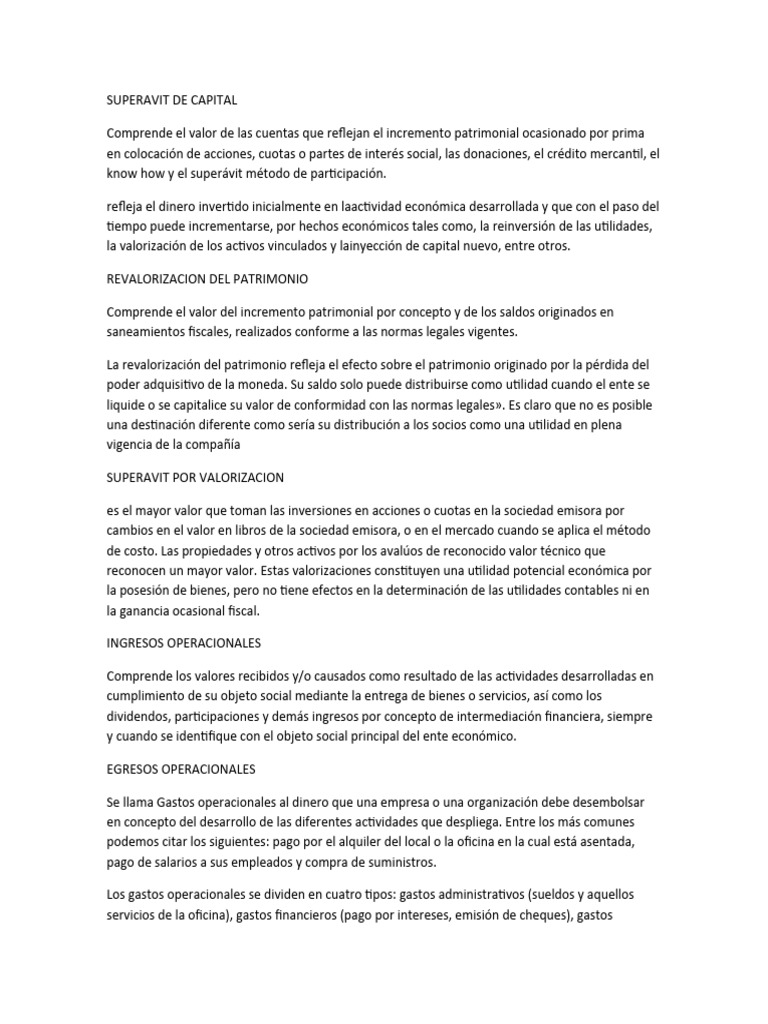 Definición de Superávit de Capital | PDF | Compartir (Finanzas ...