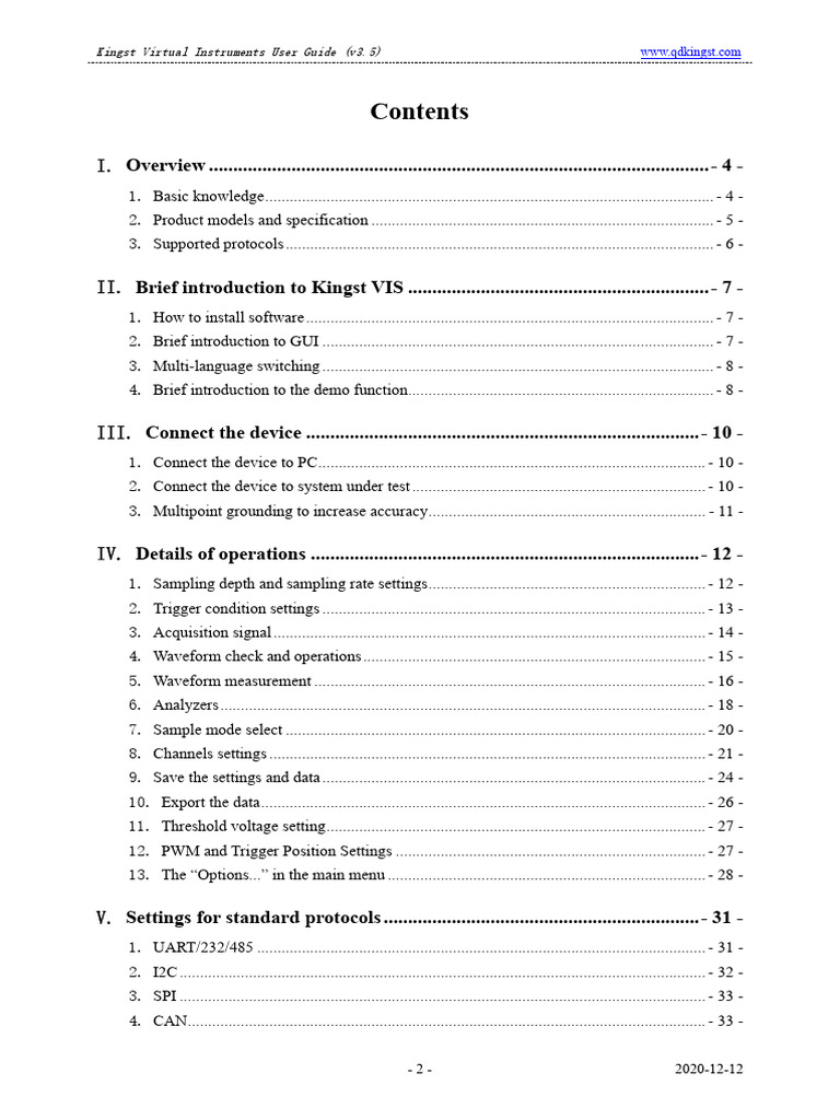 Kingst Virtual Instruments User Guide (v3.5) | PDF | Button (Computing) | Usb