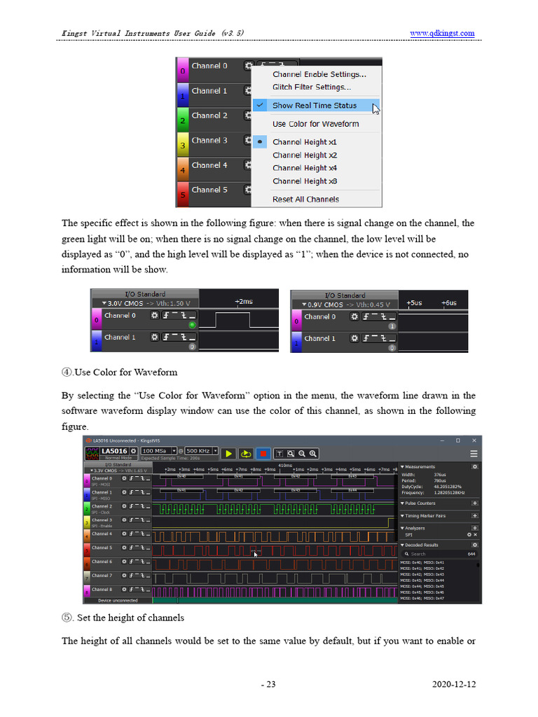 Kingst Virtual Instruments User Guide (v3.5) | PDF | Electronics | Data Transmission