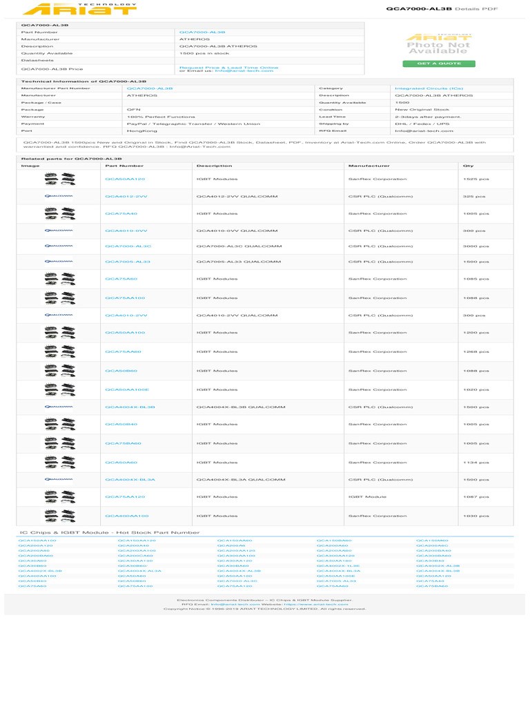 Qca7000 Al3b | PDF | Electrical Engineering | Electronics