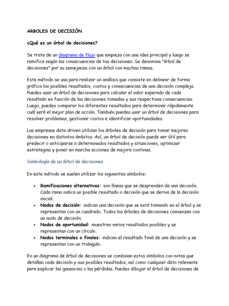 Arboles de Decisión | PDF | Planificación
