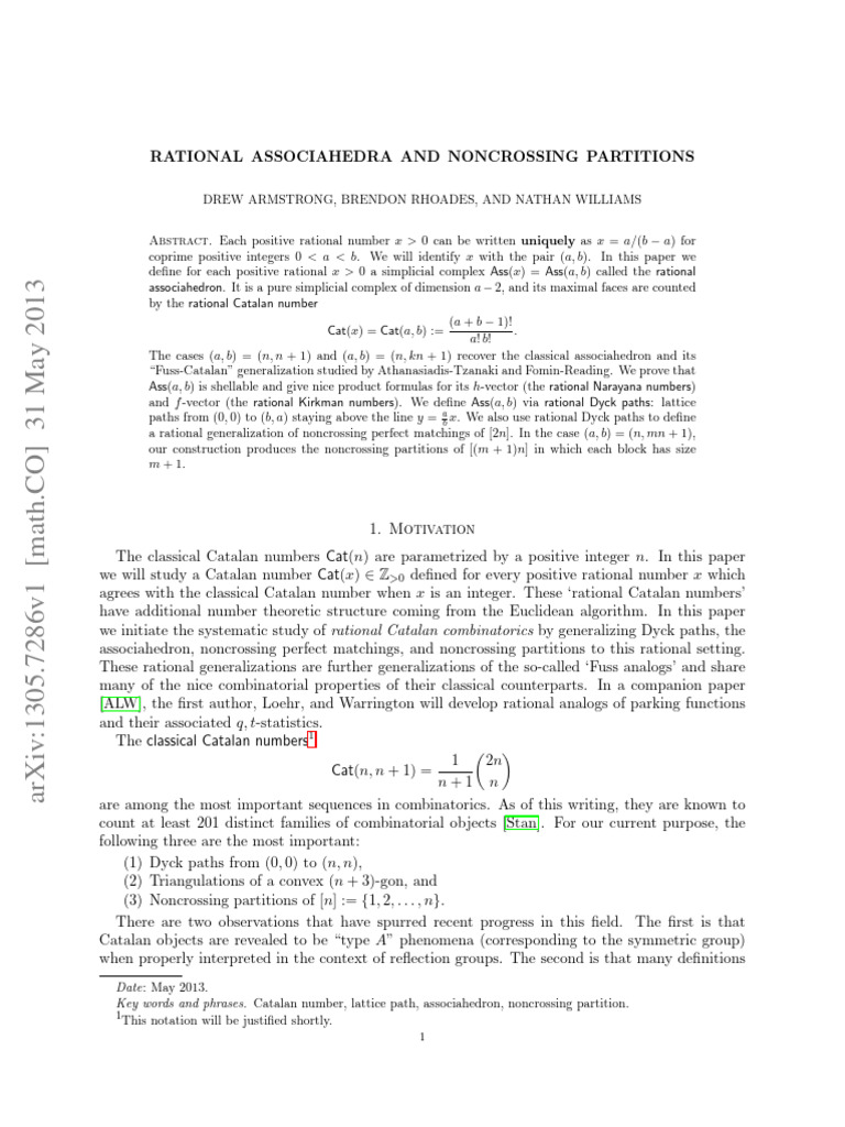 1305 7286 | PDF | Combinatorics | Rational Number