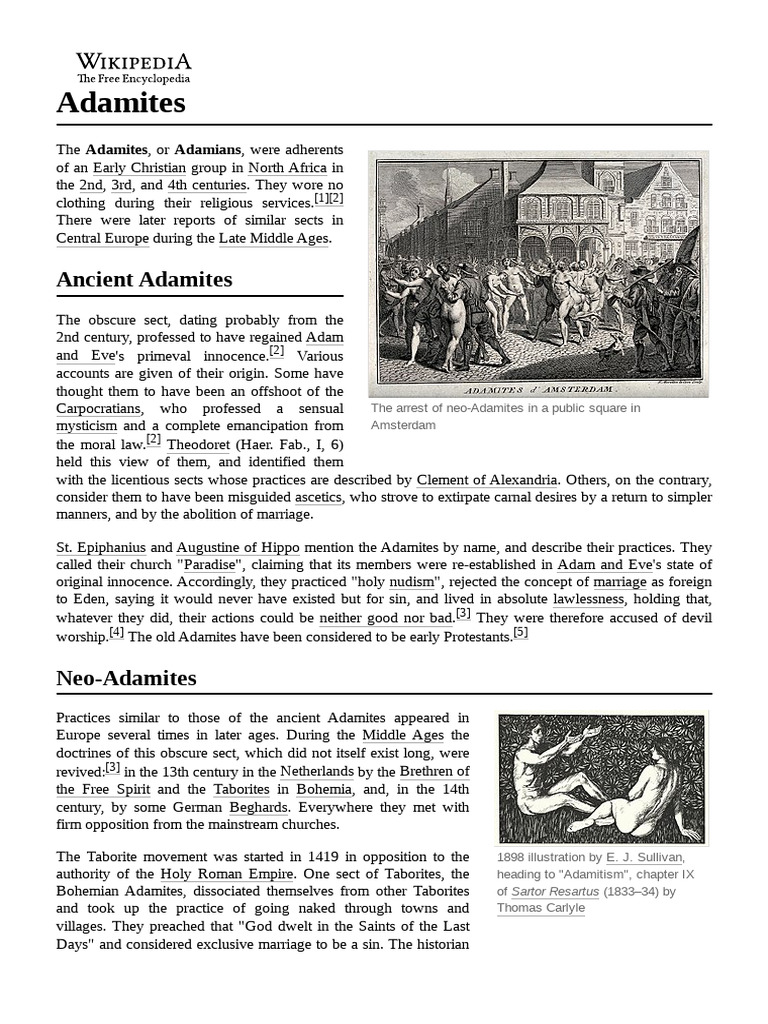 Adamites | PDF | History | Classics