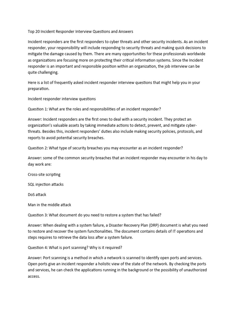 Incident Response Officer Question | PDF | Security | Computer Security