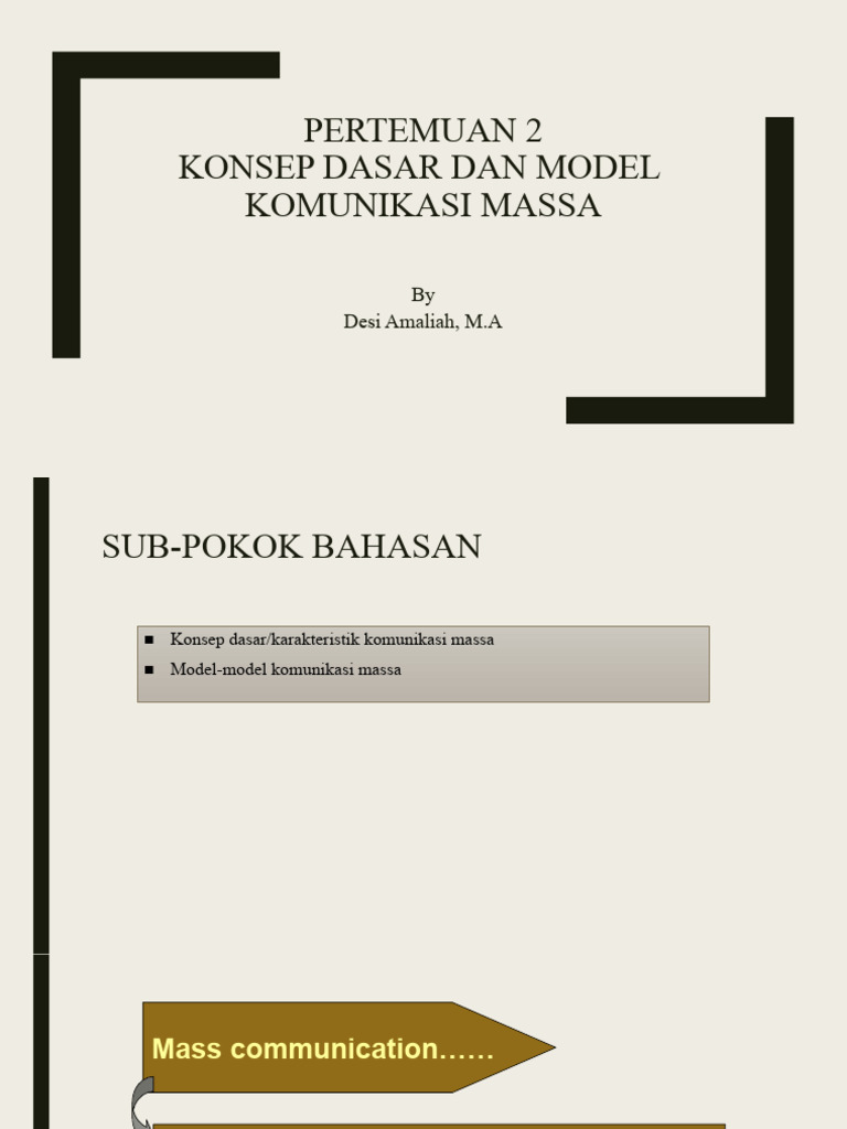 Pertemuan 2 - Konsep Dasar Komunikasi Massa | PDF | Sains & Matematika