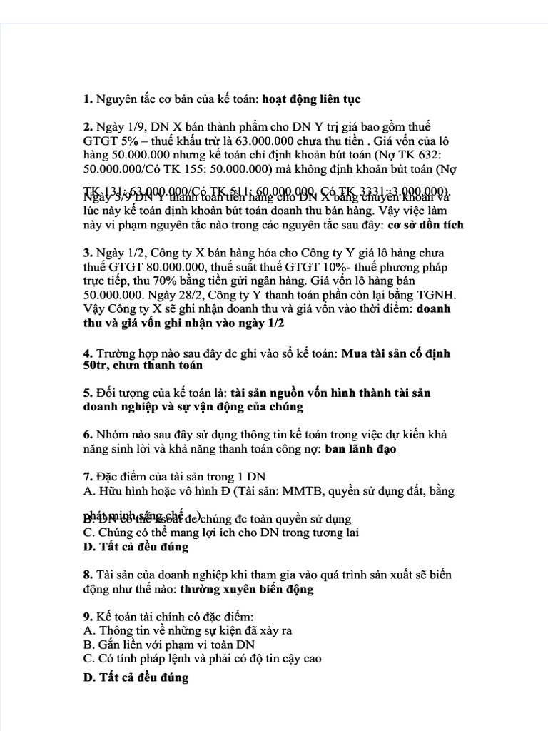 PDF On Thi NLKT DL | PDF