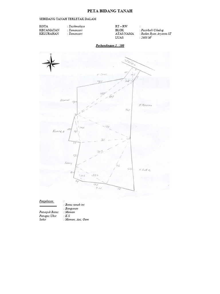 Contoh Peta Bidang Tanah | PDF