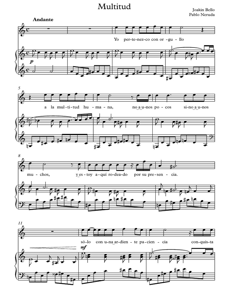Multitud Con Solo de Piano en Coda - Partitura Completa | PDF