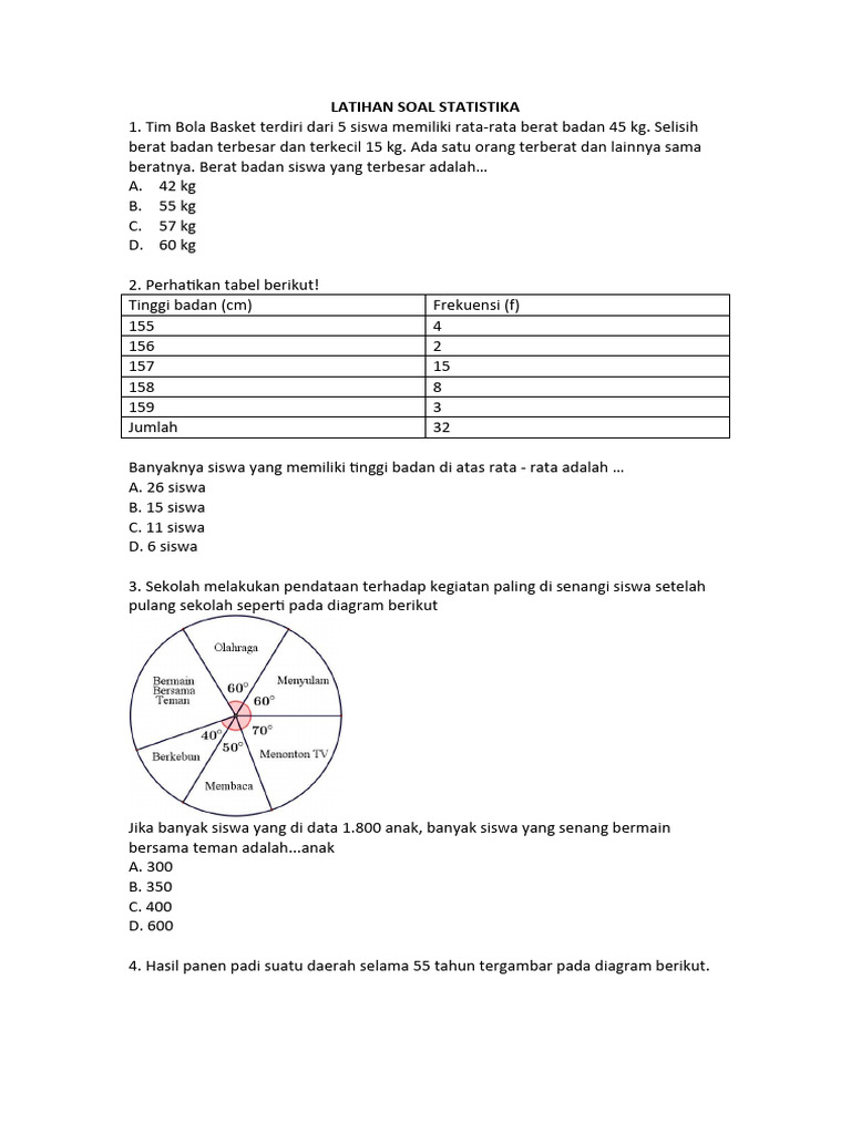 Latihan Soal Statistika | PDF