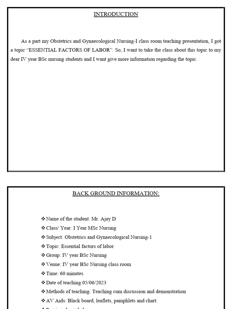 Lesson Plan | PDF | Childbirth | Pregnancy