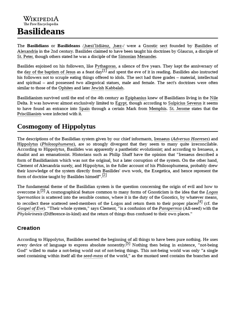 Basilideans | PDF | Esotericism | Theology