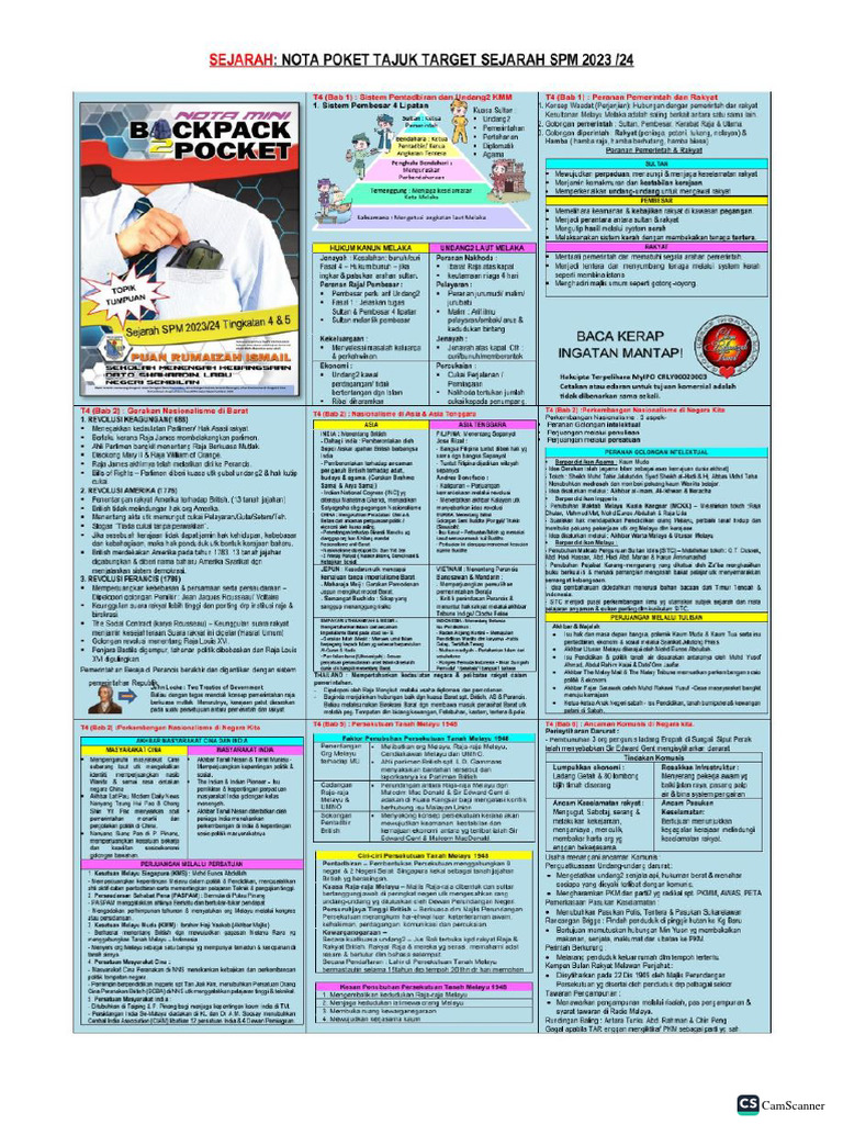 2023 - Sejarah - Nota Poket Latest | PDF