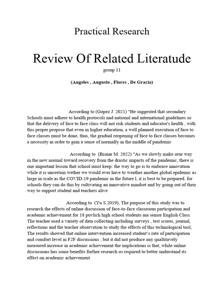 Practical Research RRL 1 | PDF | Teachers | Educational Technology