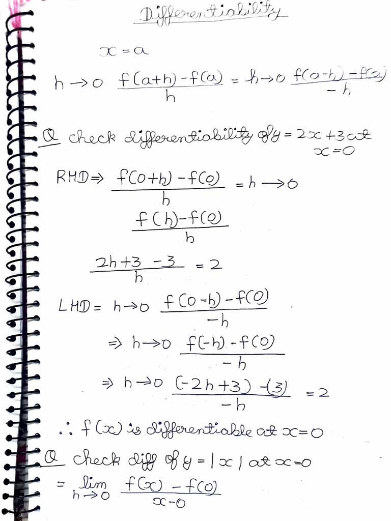 Continuity And Differentiability Pdf