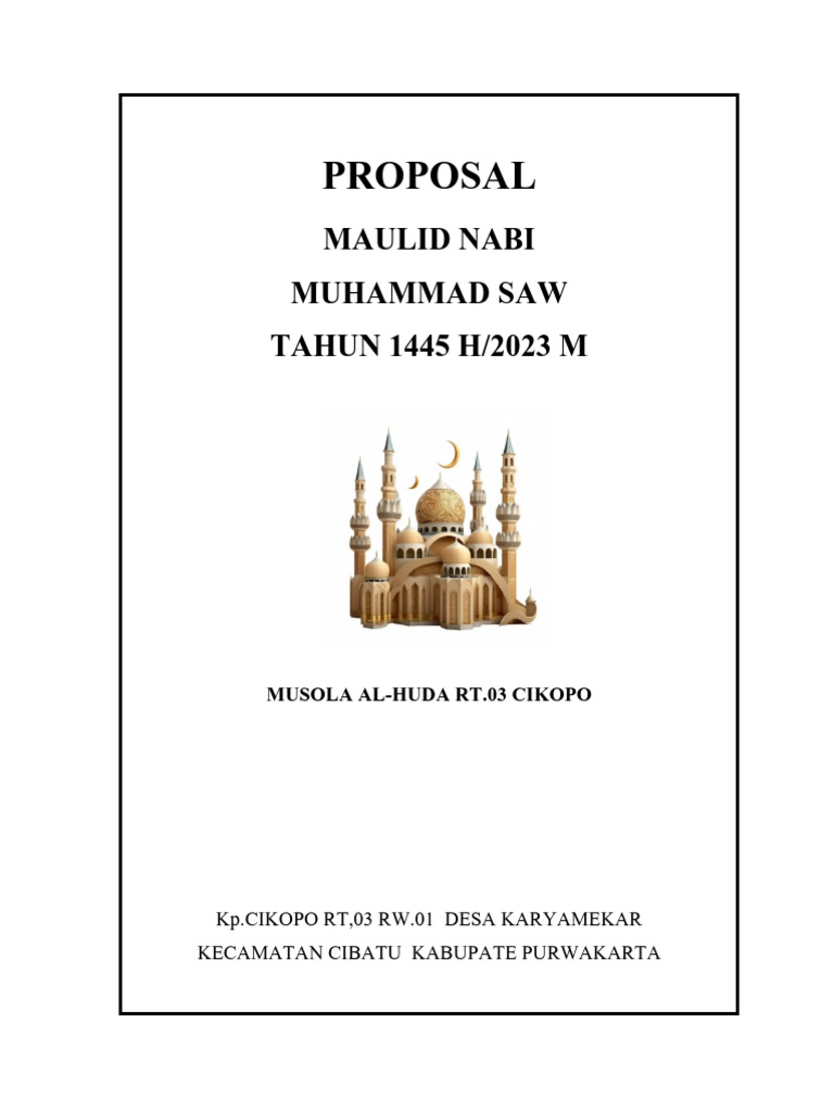 Proposal Peringatan Maulid Nabi 1445 H | PDF