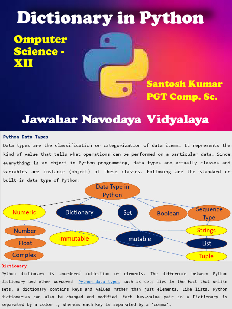 Dictionary in Python | PDF | Data Type | Computer Engineering Dictionary in Python | PDF | Data Type | Computer Engineering