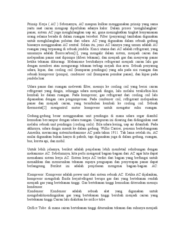 Prinsip Kerja AC | PDF | Griya & Taman | Sains & Matematika
