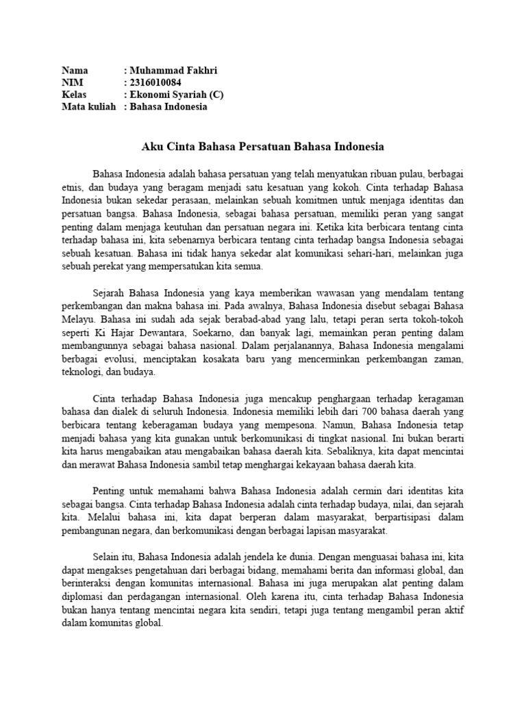 Karangan Bahasa Indonesia | PDF | Seni & Disiplin Bahasa | Kajian Bahasa Asing