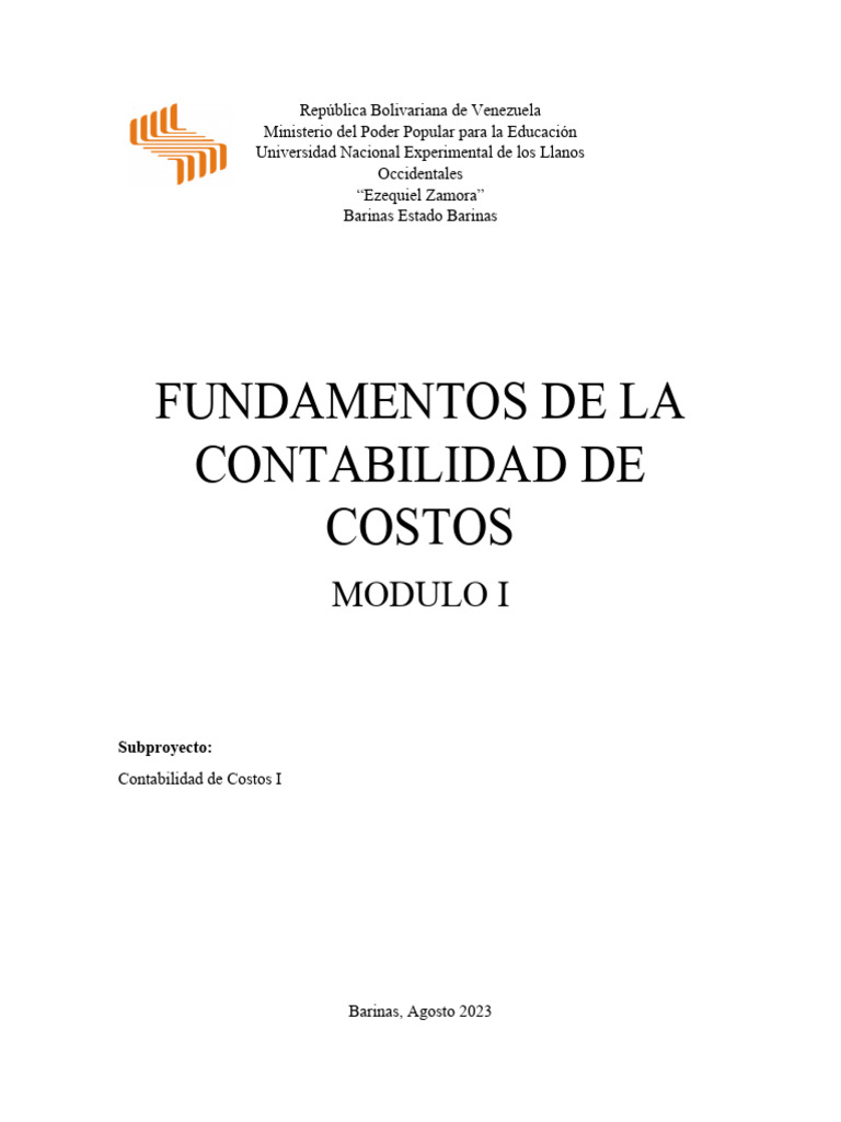 Fundamentos de La Contabilidad de Costo | PDF | Contabilidad | Contabilidad de costos