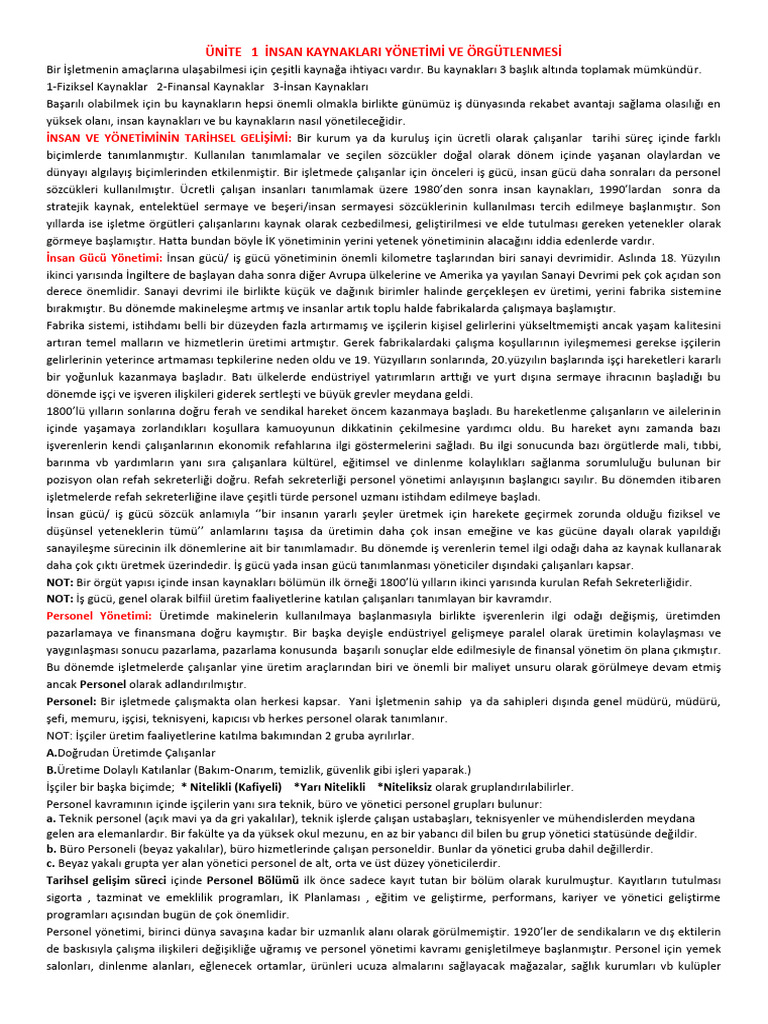 Anadolu-Aöf-İnsan-Kaynakları-Yönetimi-Ders-Notu | PDF